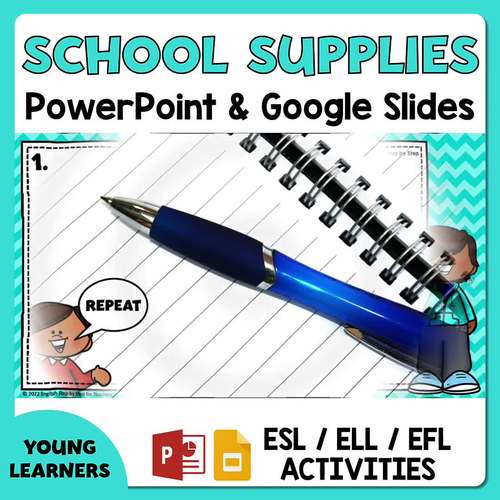 School Supplies Vocabulary - ESL ELL Activities for Kids by ESL Step by ...