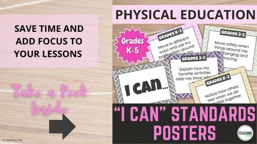 Elementary Physical Education I Can Statement 2024 SHAPE Standards Posters