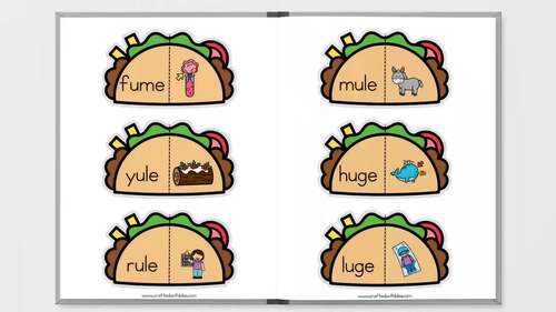 CVCe Match The Taco Words | Kindergarten | Literacy Center | TPT