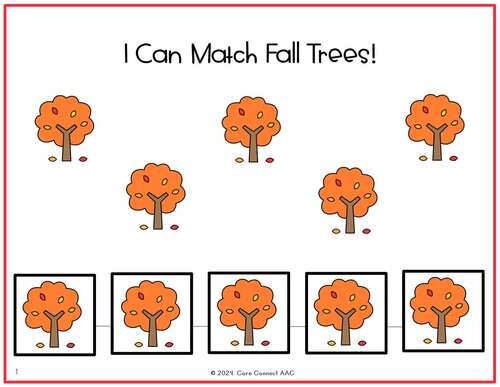 I Can Match Fall Pictures Jumbo Binder | Simple Identical Matching