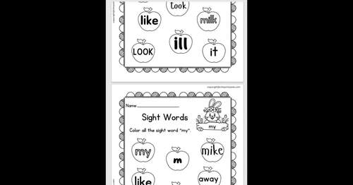 Sight word Handwriting Tracing practice and READ SPOT AND FIND Worksheet