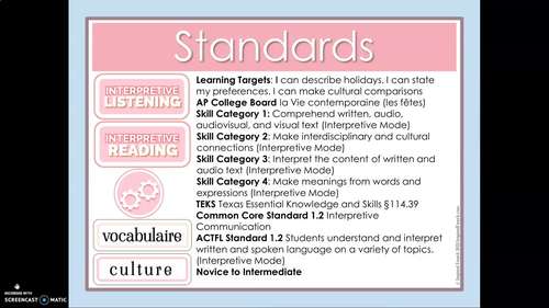 French Holiday Comprehensible Input Vocabulary Culture Images No Prep