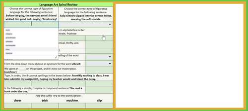 NO PREP - Spiral Language Art Review for 4th/5th Grades - Spring Gnomes