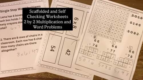 Two by Two Double Digit Multiplication & 6,7,8 Fact Review Scaffolded ...