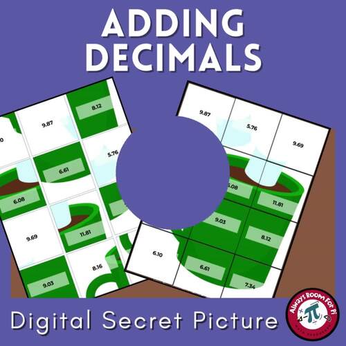 Adding Decimals Digital Picture Puzzle Activity Middle School | TPT