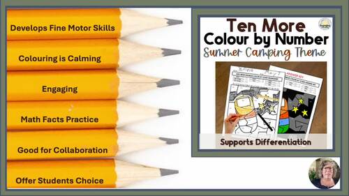 Camping Theme Adding Near Doubles Color-by-Number Coloring Pages, Math ...