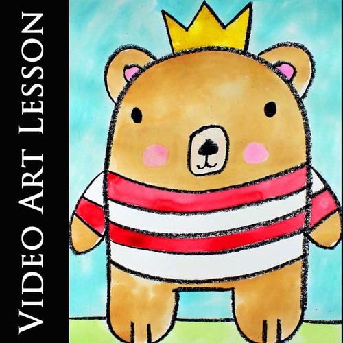 BEAR PRINCE Art Lesson | FATHER'S DAY ACTIVITY Drawing & Painting Project