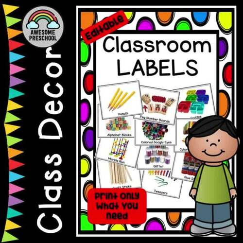 Classroom Labels using Real Photos for Preschool, Kinder, & 1st Grade ...