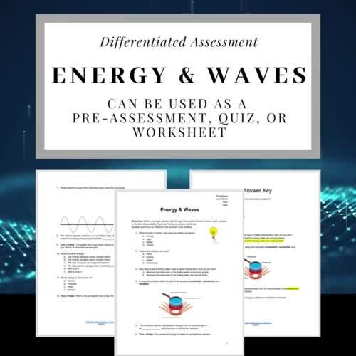 Types of Energy Worksheet or Assessment by That Red Haired Science Teacher