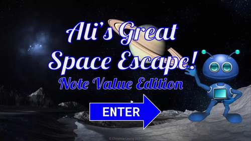Space Escape Room! An Interactive Digital Music Game- NOTE VALUES