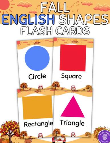 Engaging Fall-themed English 2D Shapes Recognition Flash Cards For ...