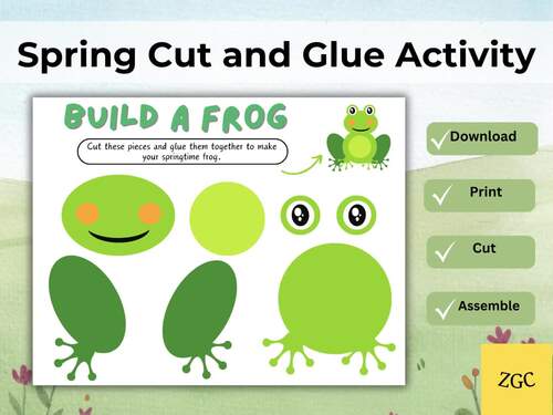 Build a Frog Craft - Spring Cut & Paste Activity - Fine Motor Skills ...