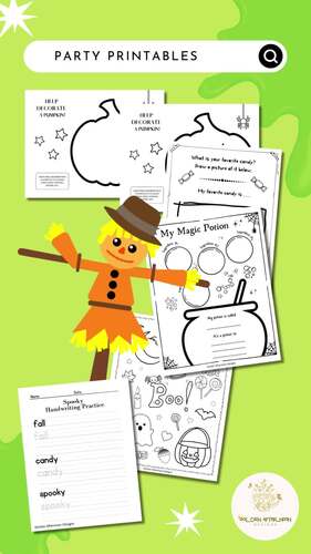 Spooky Fall Halloween Activity Pack Printable | Coloring Pages | TPT