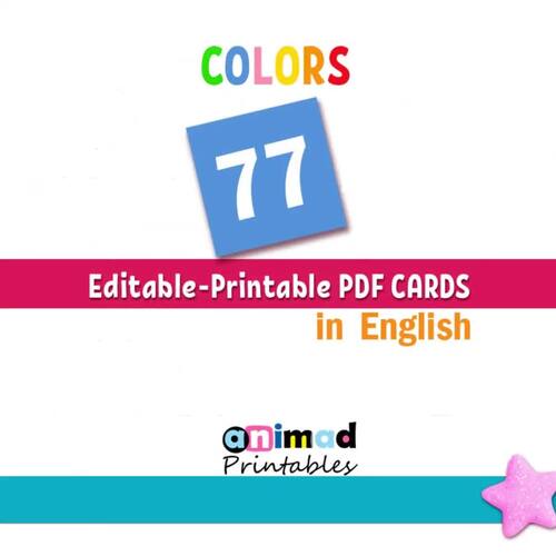 77 COLORS flash cards | Montessori vocabulary 3-part cards | color ...