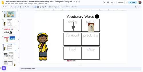 ReadyGEN BUNDLE | U3MB | What Will the Weather Be? | Weather Words