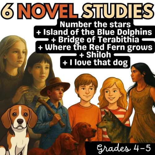 Novel Study Bundle | Printable Book Activities & SEL Worksheets Grades 3–6