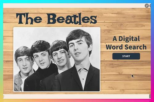 The Beatles Digital Word Find - printable pdf included! | TPT