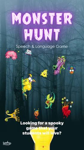 Monster Hunt - Halloween Speech Therapy Activities by Speechy Things