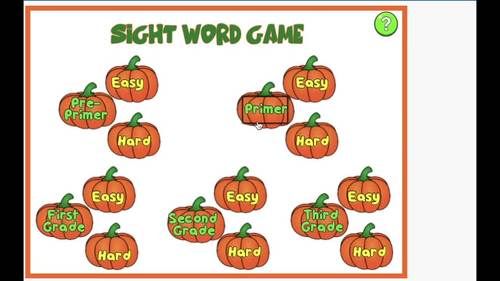 Sight Word GAME - FIND-THE-... - Autumn/ Fall by Shine in Teaching Store