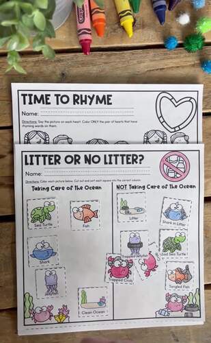 Earth Day Activities NO PREP Worksheets, Busy Box, Sensory Bins BUNDLE