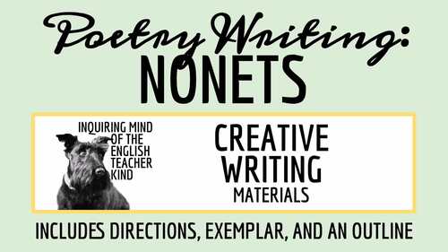 Nonet Poem | Creative Writing Poetry | Time-Filler Activity | Syllable ...