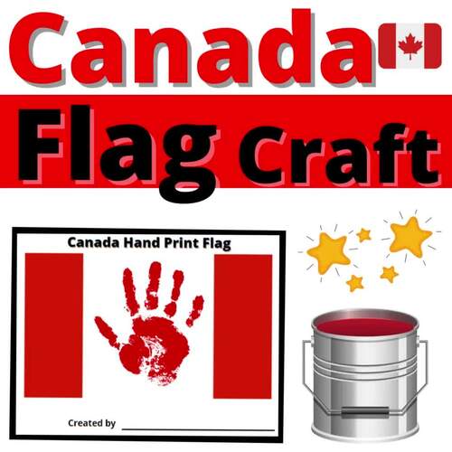 Canada Flag Craft Activity Hand Print Art Resource Canada Day | TPT