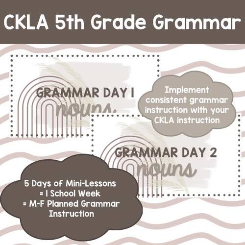 5th Grade CKLA Unit 1 Grammar: Nouns, Verbs & More | Mini-Lesson {BUNDLE}