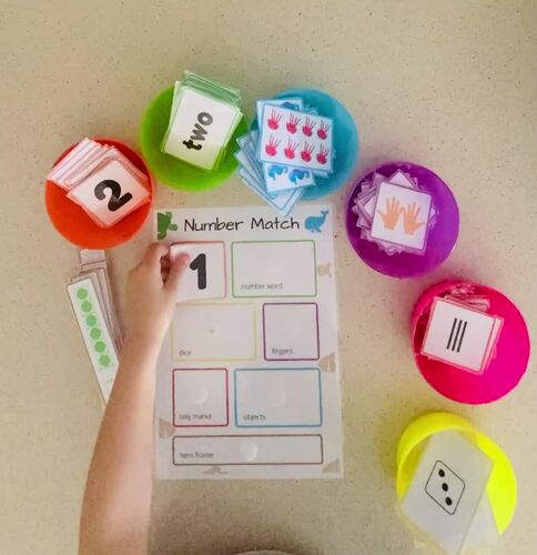 1-10 Number Match Activity Board- Representing numbers in a variety of way