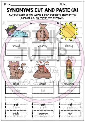 Synonyms Worksheet Pack - No Prep Printables with Answers | TPT