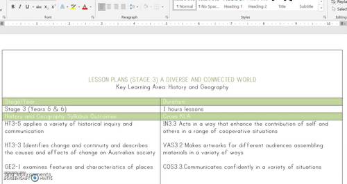 Stage 3 Diverse and Connected World (Asia) Program inc. Assessment and ...