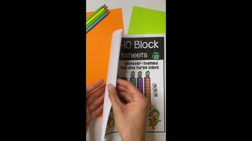 Halloween Monster-Themed Base-10 Blocks Place Value NO PREP Math Worksheets