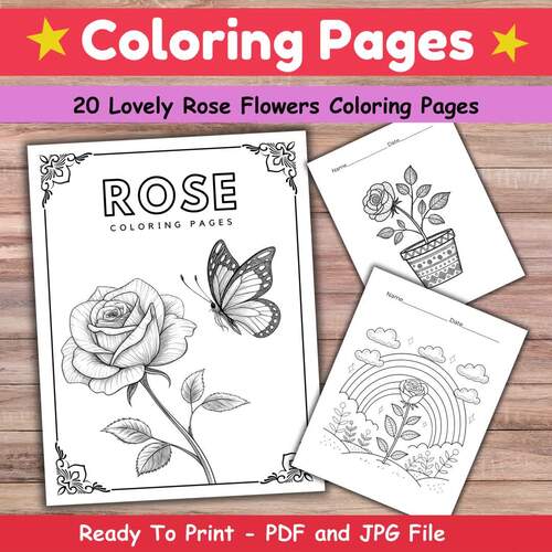 Rose coloring pages | flower coloring pages | Coloring sheets for kids