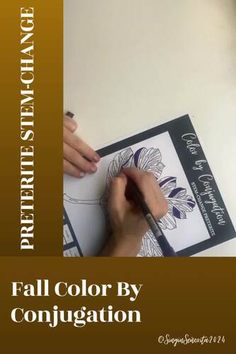 Stem-Change Preterite Verbs Color By Conjugation-Fall by SinginSeñorita