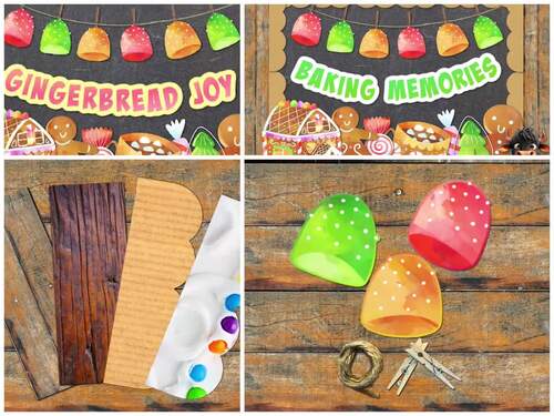 Gingerbread-themed Bulletin Board Kit for Preschool Christmas Theme Holiday