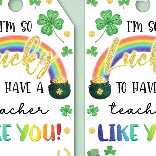 St. Patrick's Day Favor Tags, I'm so lucky, St. Patrick's Day Gift Tag ...