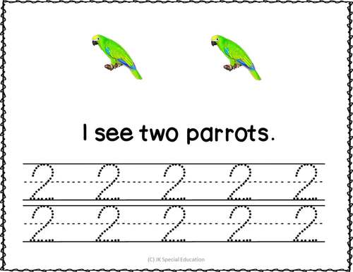 Writing numbers 1-10 mini book with bird theme by JK Special Education