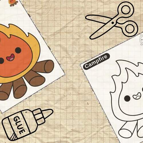 Campfire Craft Template Printable | Fire Safety Craft Activity-Summer ...