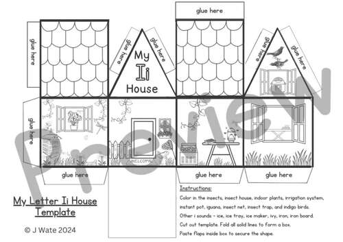 Alphabet Crafts 3D House Worksheets Letter Ii Activities & Letter ...