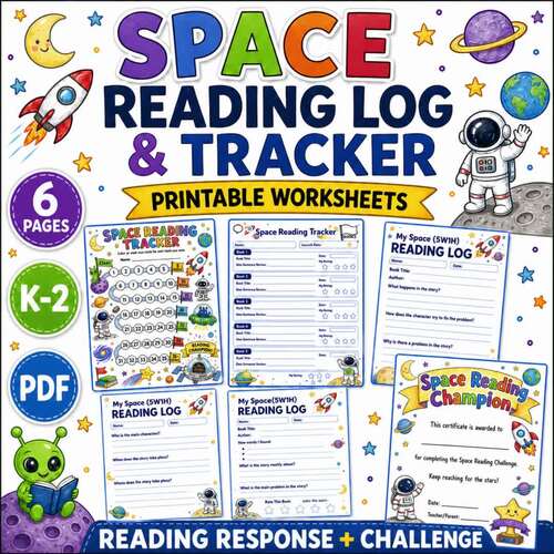 Space Reading Log Worksheets | Printable Reading Response | Book ...