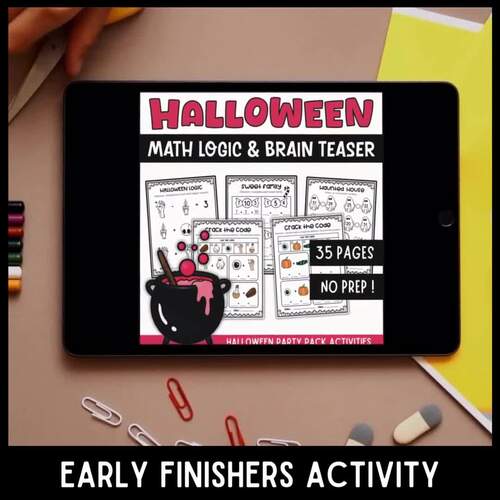 Halloween Math Logic Puzzles Brain Teaser | Early Finisher - Enrichment ...