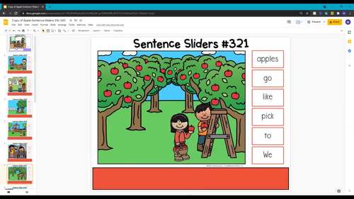 Apples Sentence Building for Google Slides™ by Creation Castle | TpT