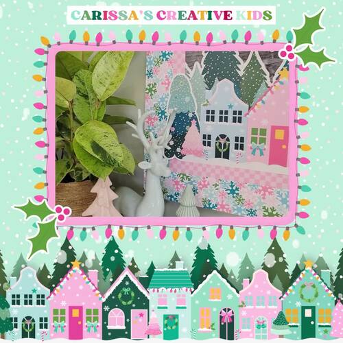 Christmas Village Bulletin Board Kit | December Pastel Holiday ...
