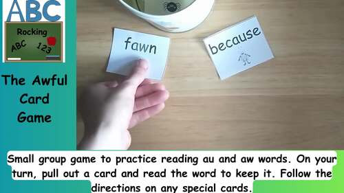au, aw vowel pairs small group phonics card game and sort: words and ...