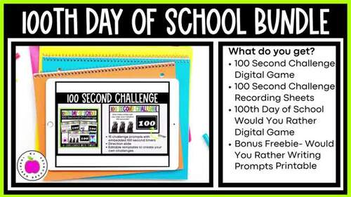 100th Day of School Activities | Would You Rather and 100 Second Challenge