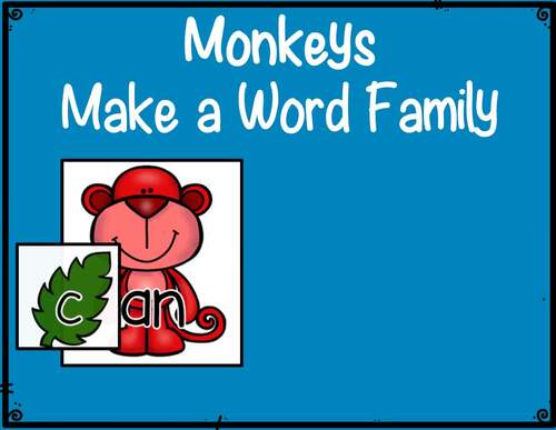 Monkeys Themed Make A Short Vowel Word Family Center | TPT