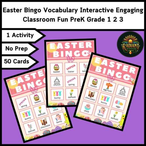 ESL Easter Bingo Vocabulary Interactive Engaging Classroom Fun PreK ...