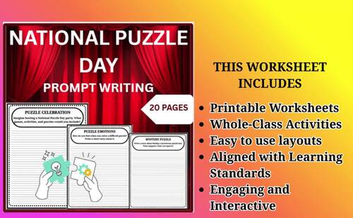 NATIONAL PUZZLE DAY | 20 ENGAGING PROMPT WRITING| GRADE 3-8 by ...