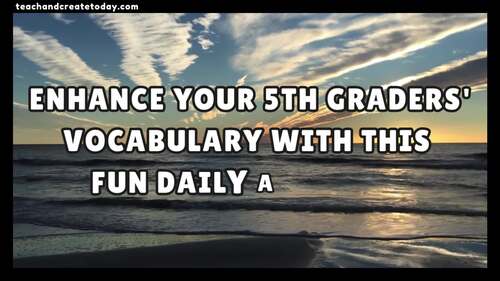 5th Grade ELA Vocabulary Activity Word Of The Day Bell Ringer AUGUST