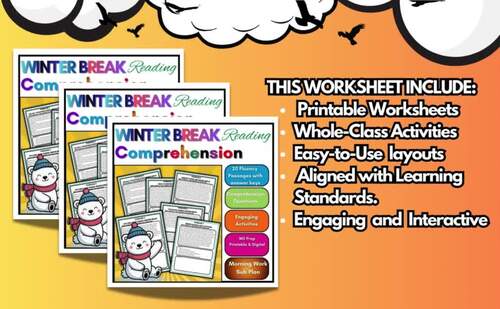 Nonfiction Winter Break Reading Comprehension Passages 3rd,4th,5th,6th ...