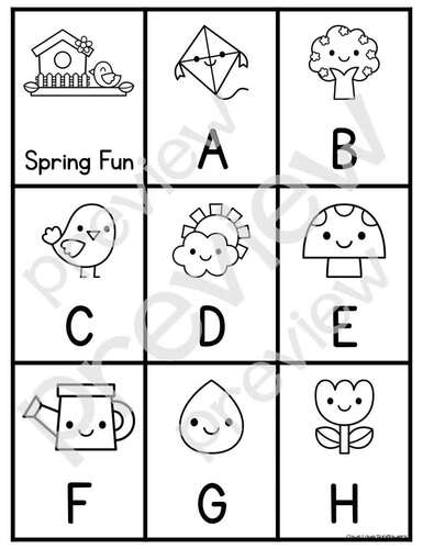 Spring Fun - Uppercase Lowercase Alphabet Matching - ABC Practice Flash ...